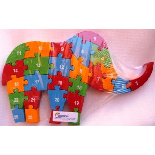 Wooden Block Elephant Puzzle